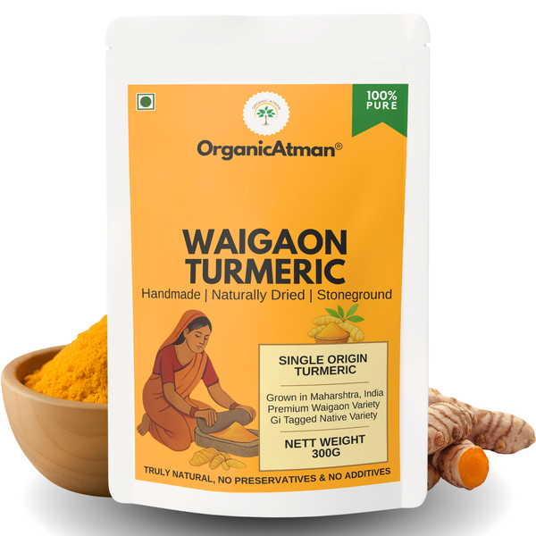 Organic Atman | Stone-Ground Turmeric Powder 300g Pouch at Rs 499 ...